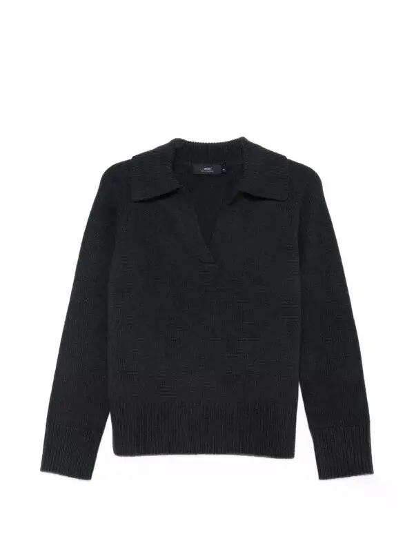 Arch4 V-neck Collared Cashmere Sweater - Blue