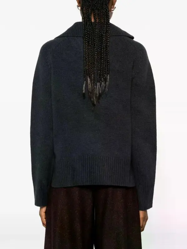 Arch4 V-neck Collared Cashmere Sweater - Blue