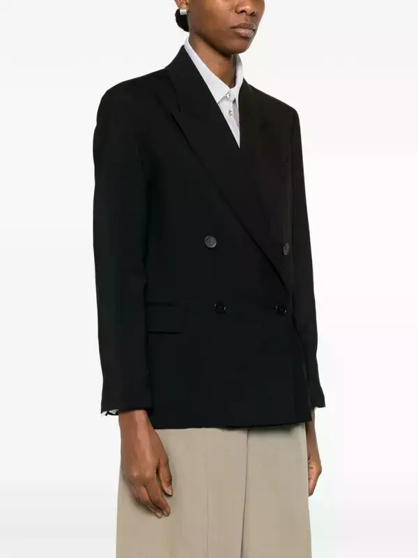 JOSEPH Wool Double-breasted Blazer - Black