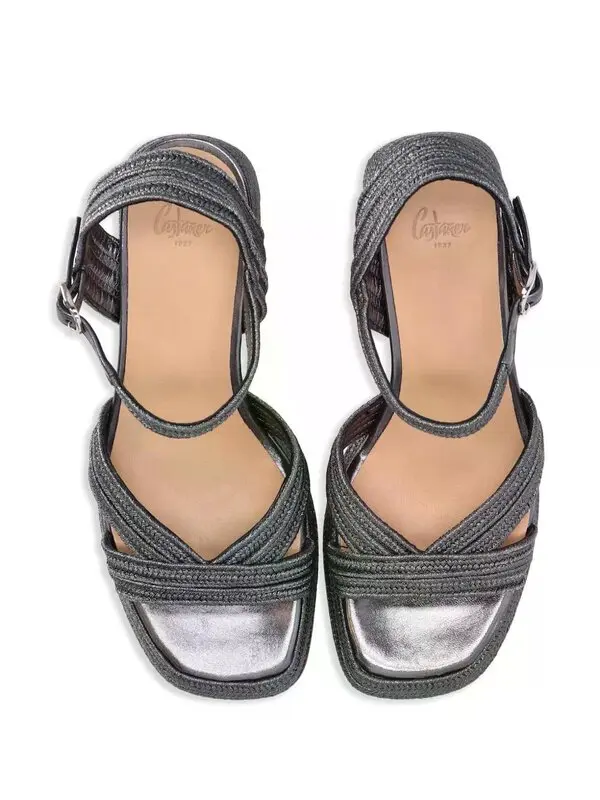 CastaÑer Metallic-finish Braided Espadrille Sandals