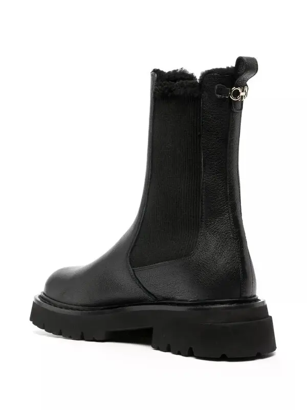 FERRAGAMO Logo-embossed Leather Chelsea Boots