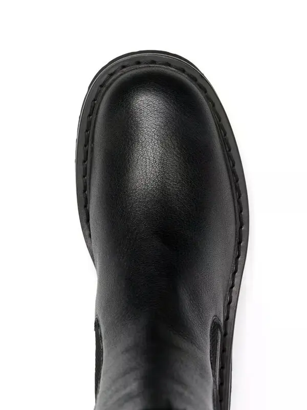 FERRAGAMO Logo-embossed Leather Chelsea Boots