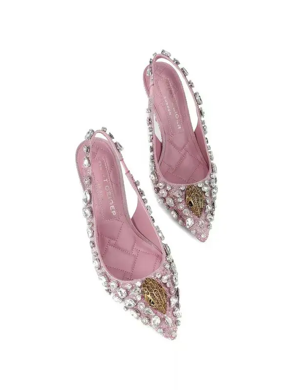 Kurt Geiger Belgravia Crystal-embellished Slingback Pumps