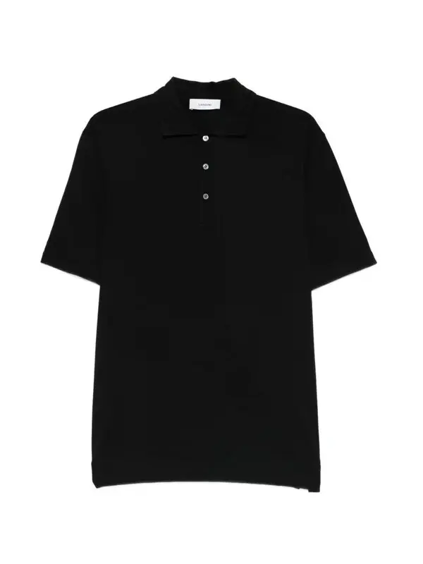 LARDINI Buttoned Polo Shirt - Black