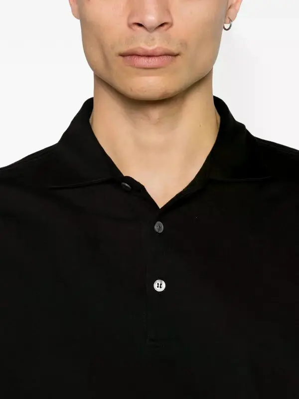 LARDINI Buttoned Polo Shirt - Black