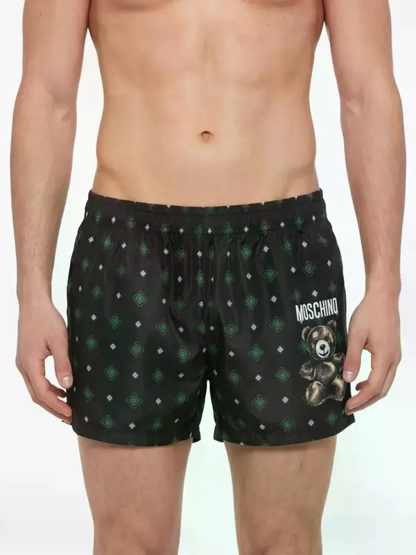Moschino Elasticated Swim Shorts - Black