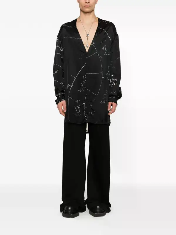 Rick Owens Graphic Print Shirt - Black