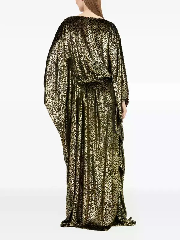 Roberto Cavalli Leopard Print Kaftan Dress