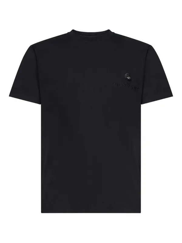 John Richmond Logo-embroidered Short-sleeved T-shirt - Black
