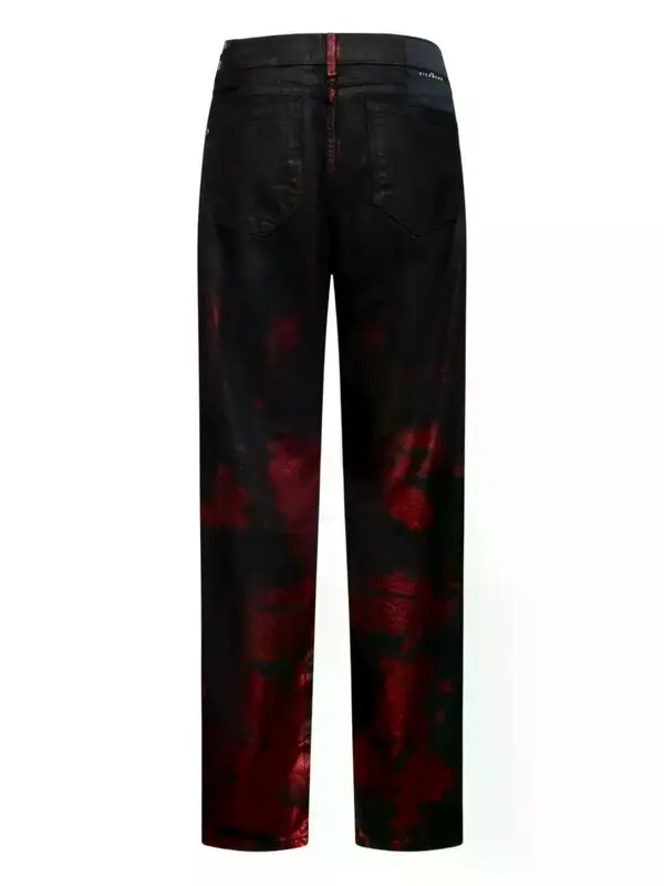 John Richmond Shaded Spray Effect Straight Leg Jeans