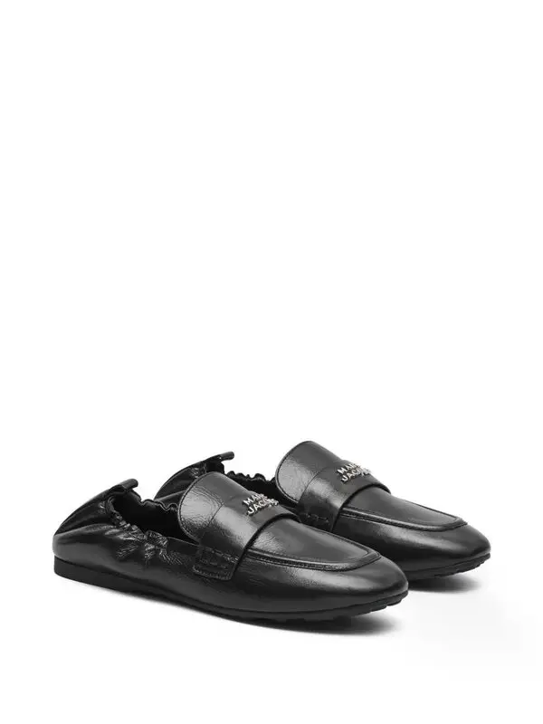 Marc Jacobs Logo Plaque Leather Loafers - Black