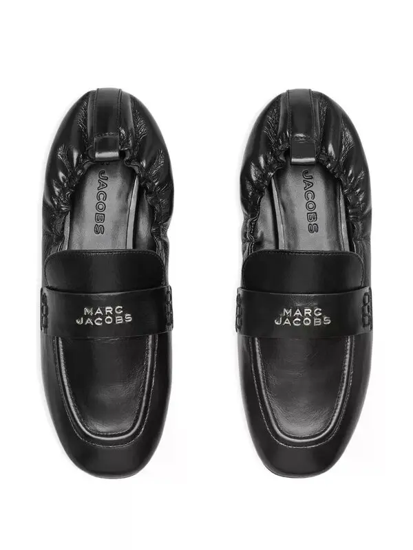 Marc Jacobs Logo Plaque Leather Loafers - Black