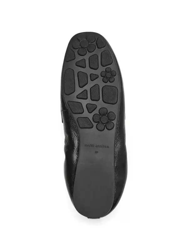 Marc Jacobs Logo Plaque Leather Loafers - Black