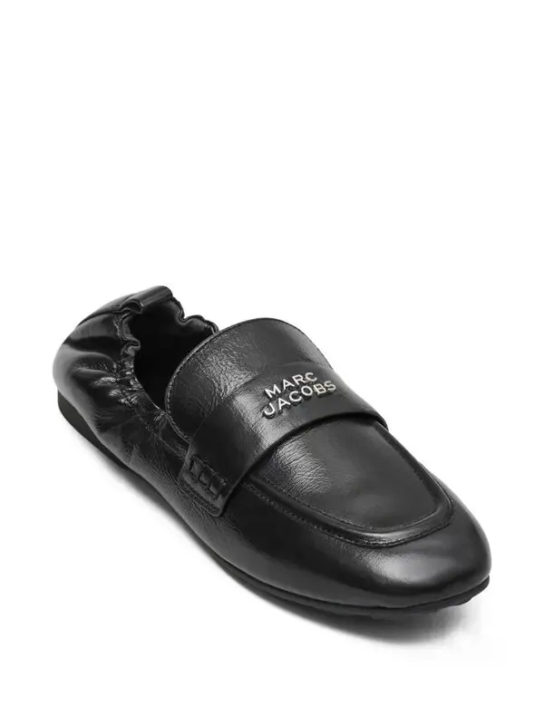 Marc Jacobs Logo Plaque Leather Loafers - Black