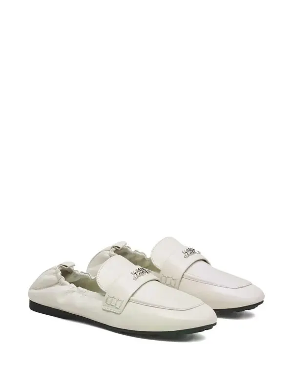 Marc Jacobs Leather Slip-on Loafers With Logo Plaque