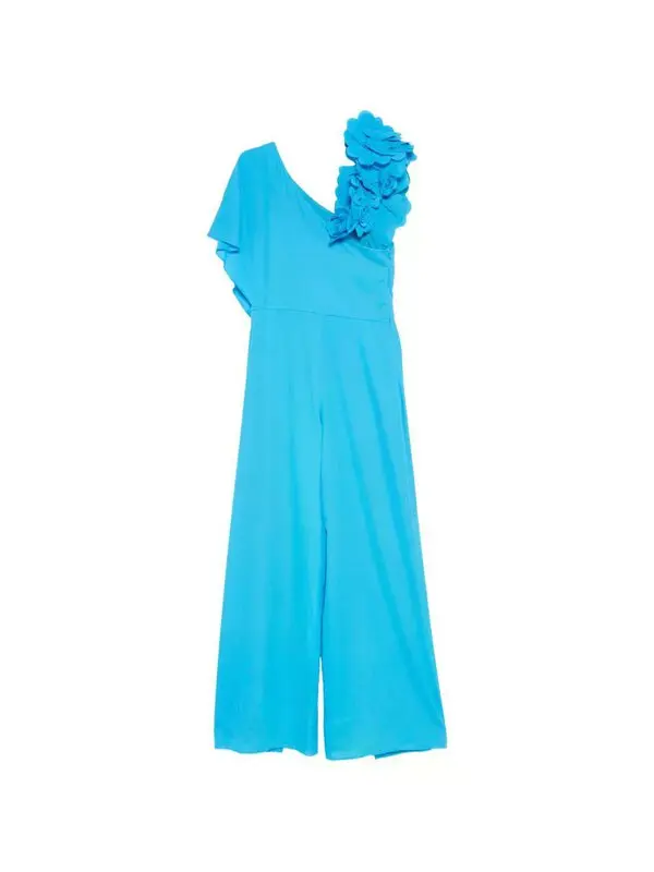 Rosa Clara Floral Appliqué Jumpsuit - Blue