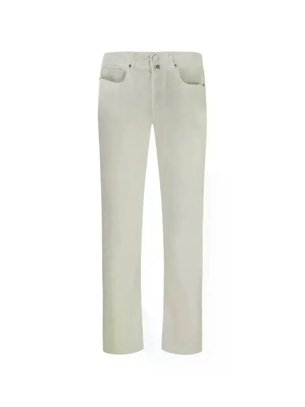 Jacob Cohen Logo-patch Slim Fit Trousers - Neutrals