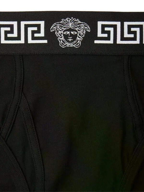 Versace Cotton-jersey Briefs - Black