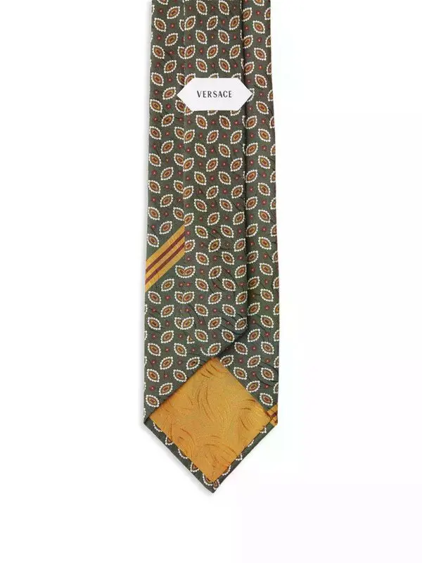 Versace Jacquard Silk Tie - Green