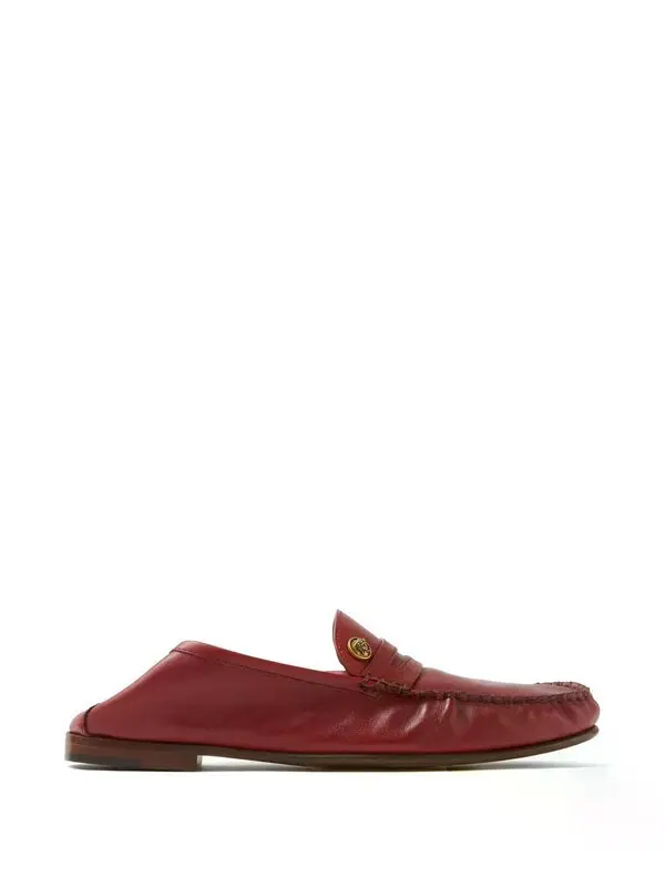 Versace Guanto Leather Loafers - Red