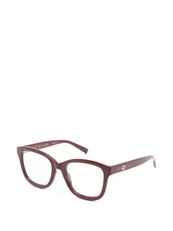 Gucci Logo Detail Rectangle Full Rim Eyeglasses - Purple