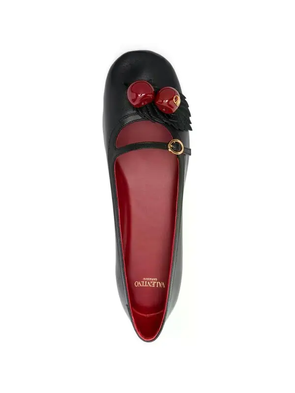 Valentino Garavani Cherry Embellished Ballet Flats