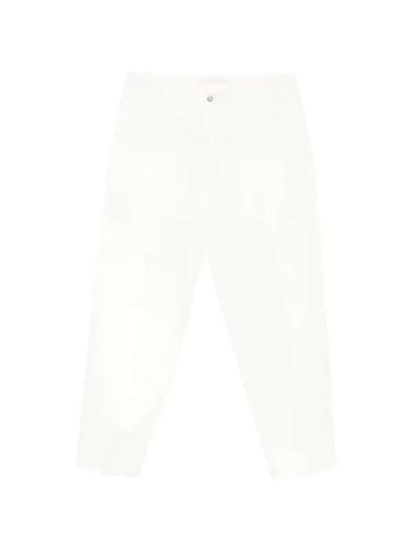 BRIGLIA 1949 Pleated Front Button Closure Trousers - White