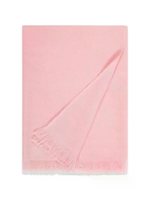Eric Bompard Fringed Scarf - Pink
