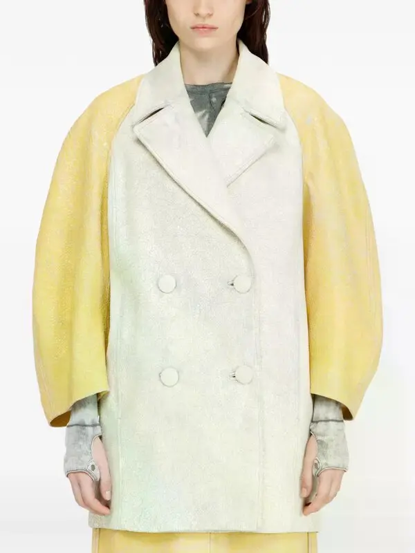 DIESEL® Double-breasted Cocoon Sleeve Leather Jacket