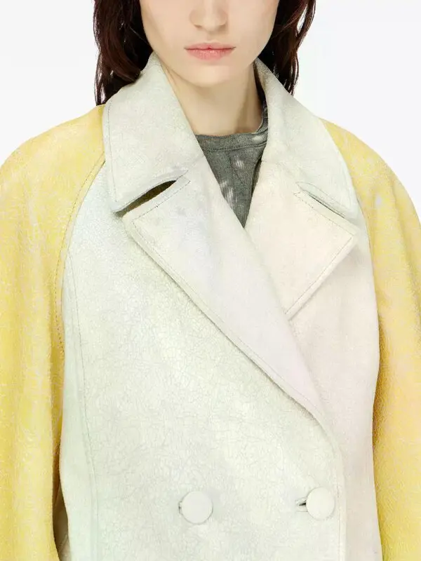 DIESEL® Double-breasted Cocoon Sleeve Leather Jacket