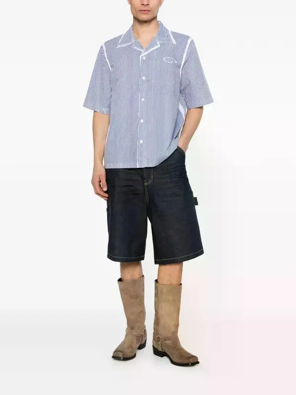 DIESEL® Striped Revere Collar Shirt - Blue