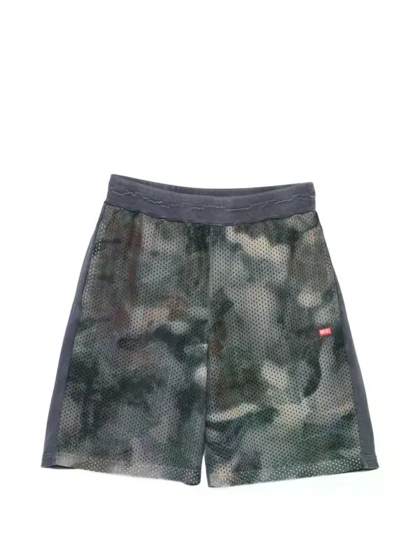 DIESEL® Camouflage Mesh Track Shorts - Blue