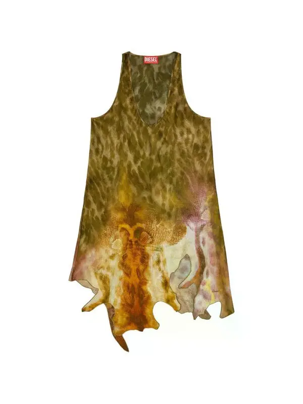 DIESEL® D-ahiul Printed Mini Dress - Green