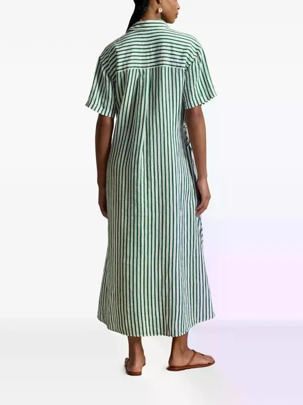 Polo Ralph Lauren Striped Drawstring Maxi Dress - Green