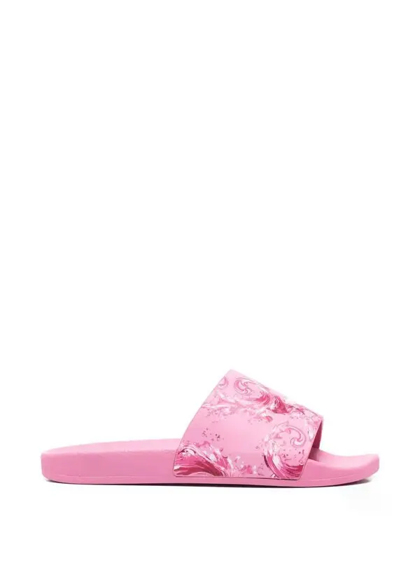 Versace Patterned Slides - Pink