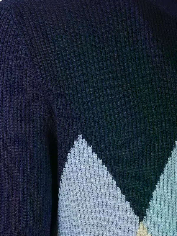 BALLANTYNE Argyle Crew-neck Sweater - Blue