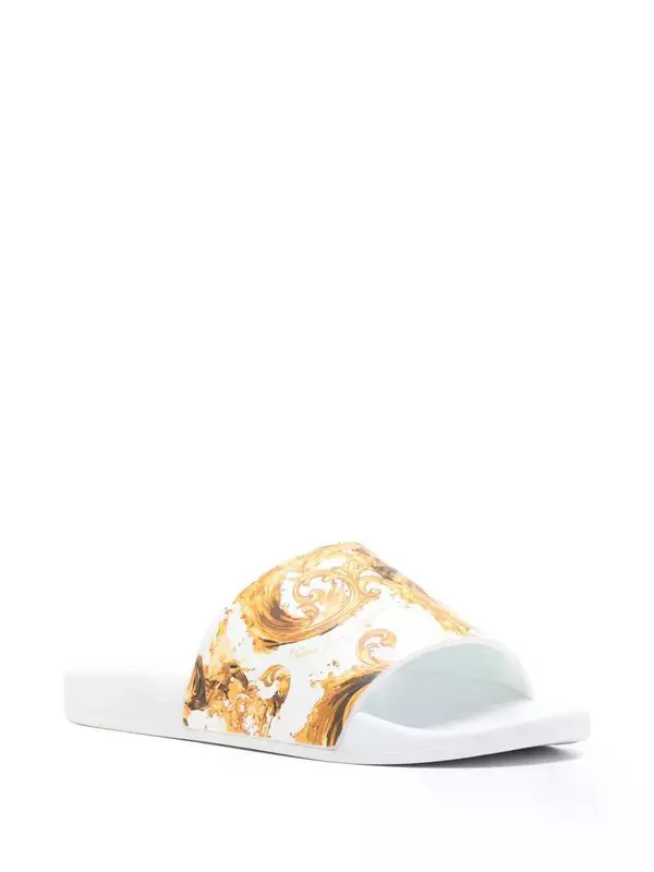 Versace Printed Slides - White