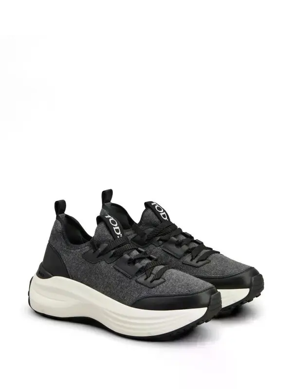 TOD'S Panelled Lace-up Sneakers - Grey