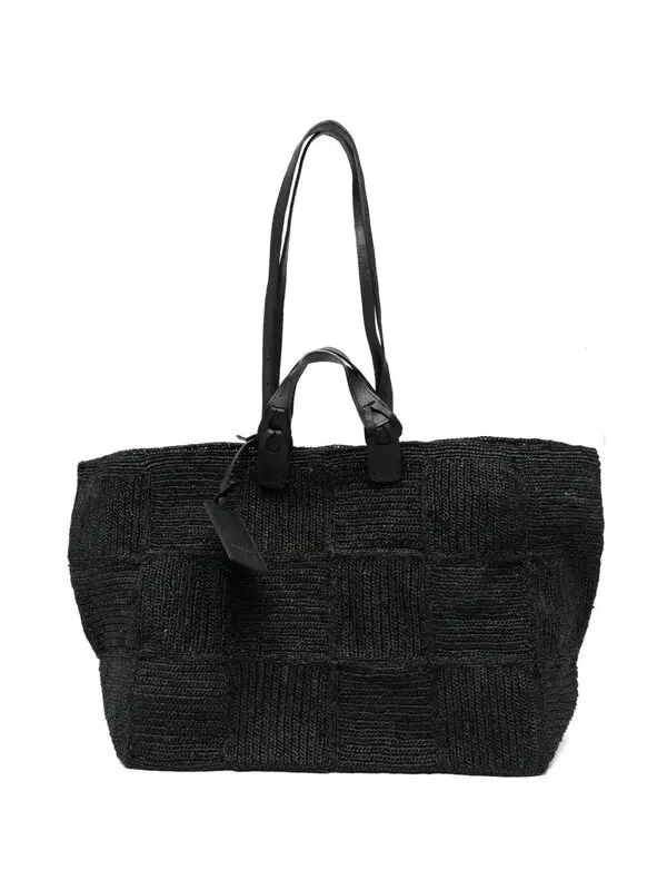 IBELIV Woven Tote Bag With Top Handle And Tag
