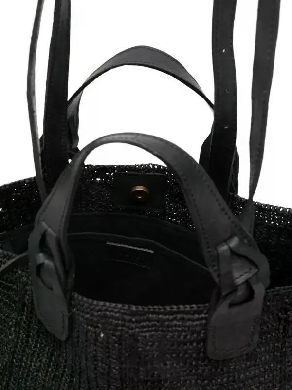 IBELIV Woven Tote Bag With Top Handle And Tag
