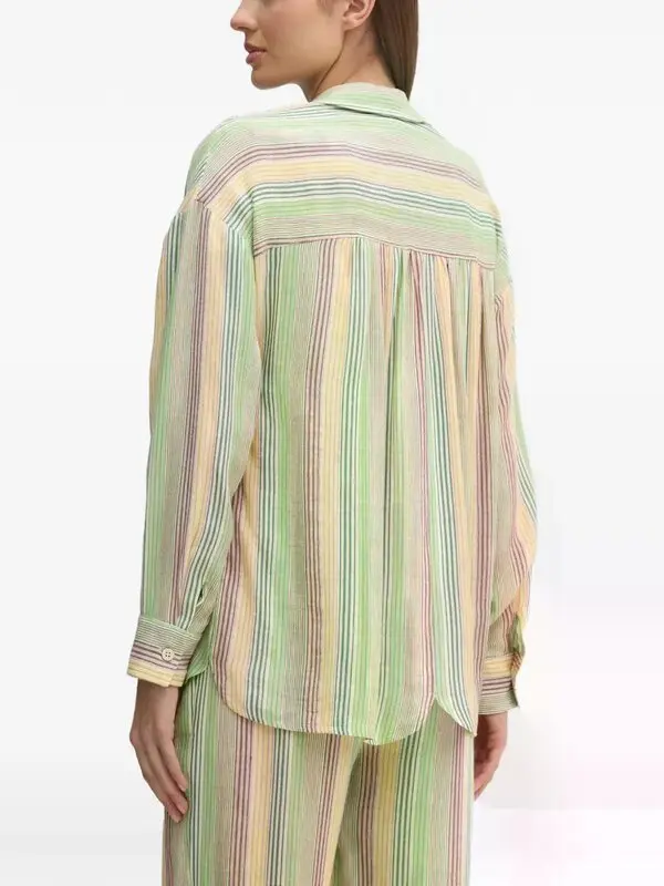 LA PETITE FRANÇAISE Charlene Striped Button-up Shirt - Green
