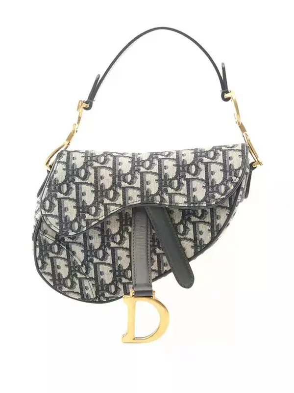 Dior 2020 Mini Oblique Canvas Saddle Bag Satchel - Brown