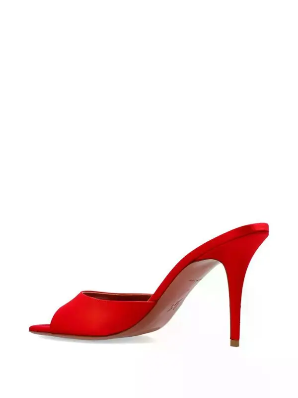 Amina Muaddi Elodie Satin Sandals - Red