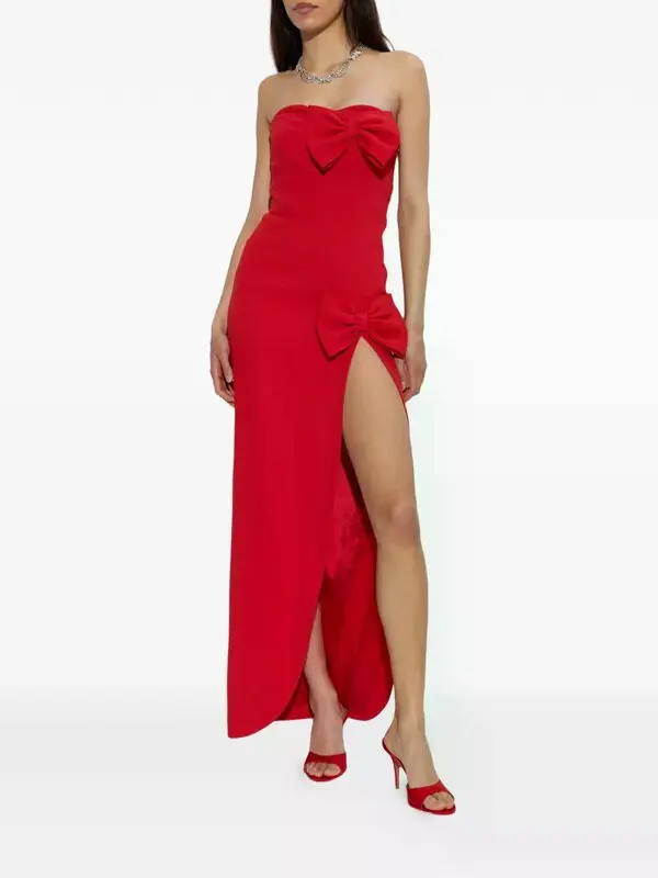 Amina Muaddi Elodie Satin Sandals - Red