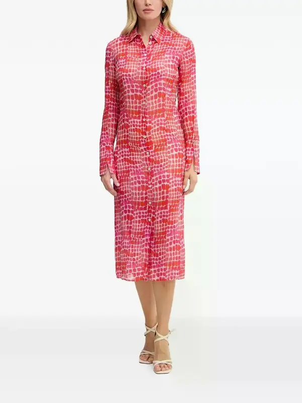 Patrizia Pepe Printed Midi Shirt Dress - Pink