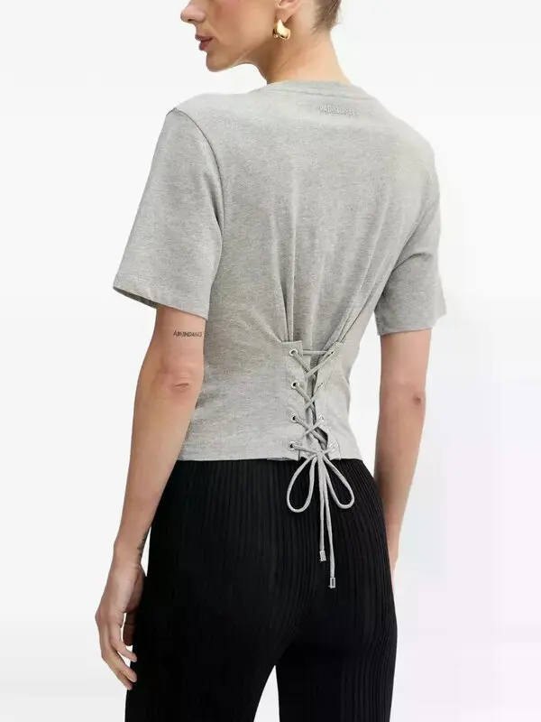 Patrizia Pepe Bustier T-shirt With Drawstring Detail - Grey