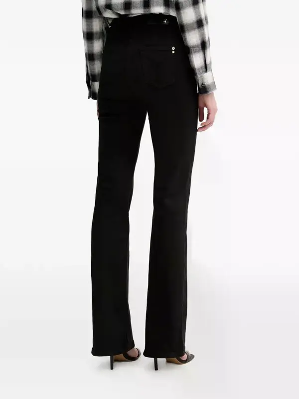 Patrizia Pepe High-rise Flared Jeans With Gold-tone Hardware