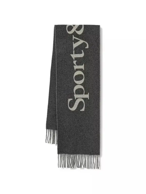 SPORTY & RICH Fringed Scarf - Grey
