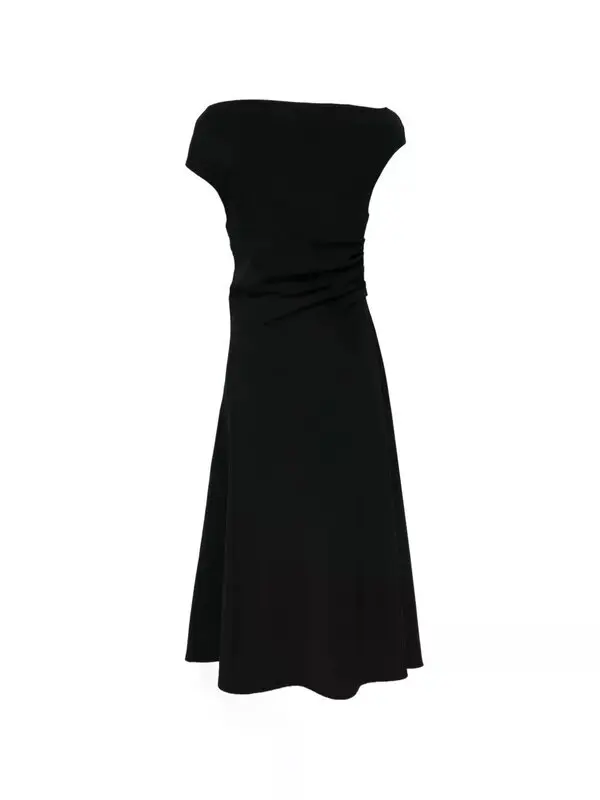 P.a.r.o.s.h Boat Neck Draped Midi Dress - Blue