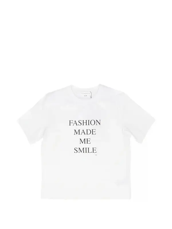 Victoria Beckham Fashion Made Me Smile" Cotton T-shirt - White